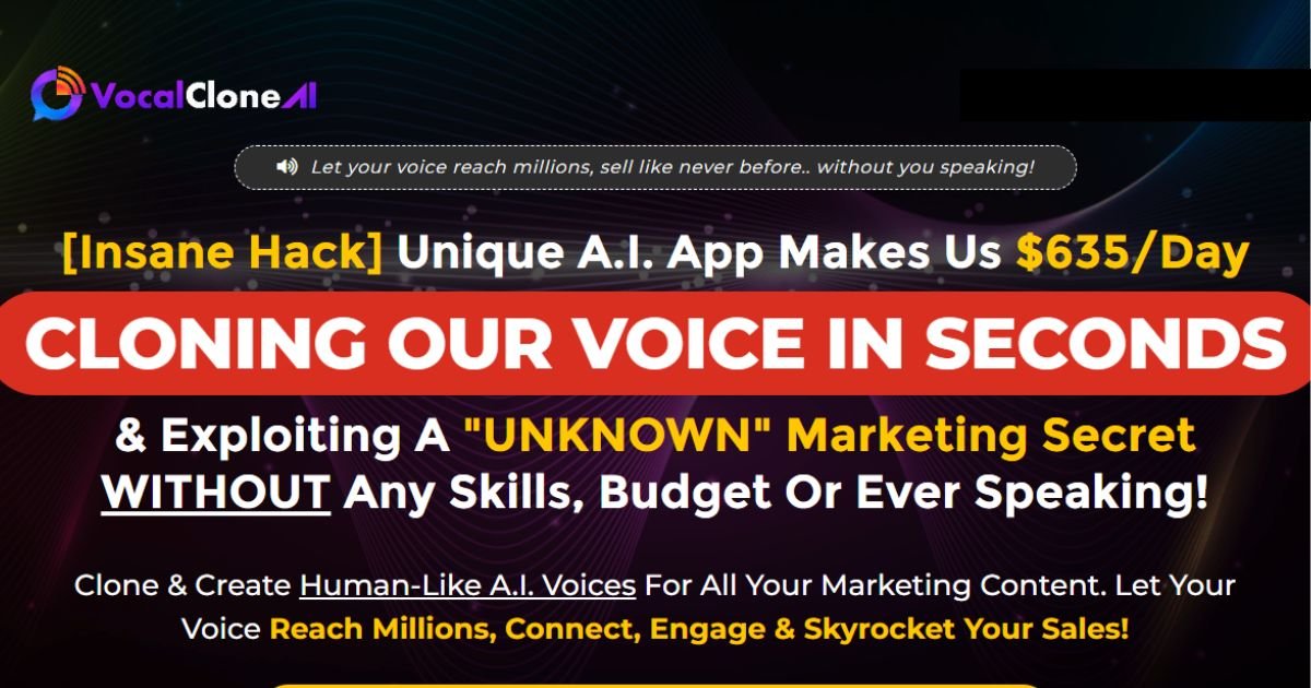 Vocal Clone AI Review: Earn Daily Commissions with Unique Voice Cloning ...